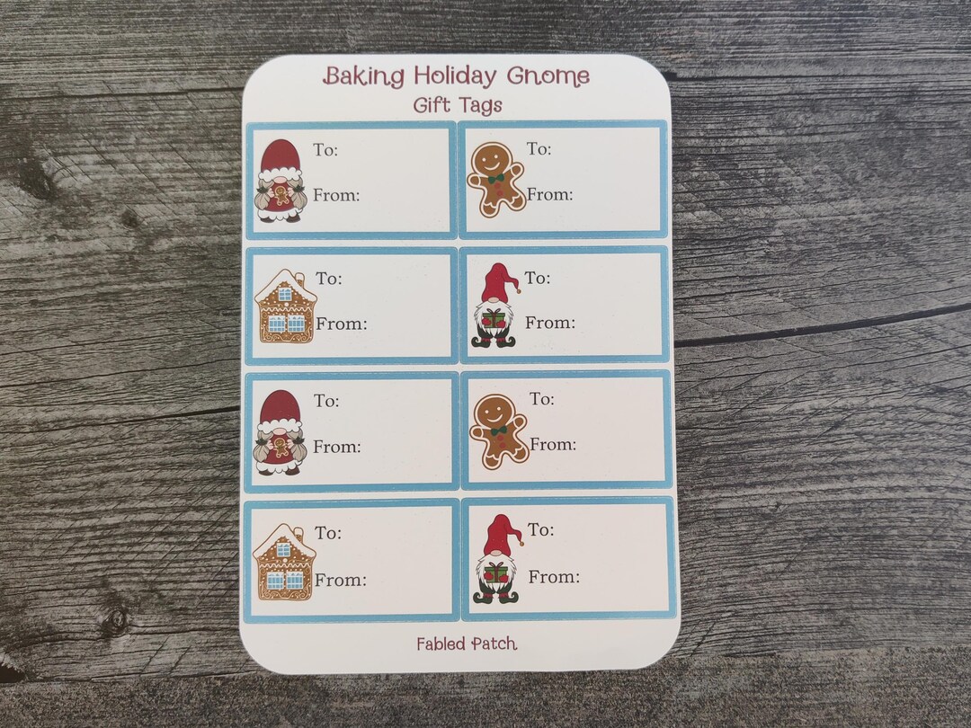 Holiday Gnome Sticker Gift Tags, Gingerbread Cookie Labels - Etsy