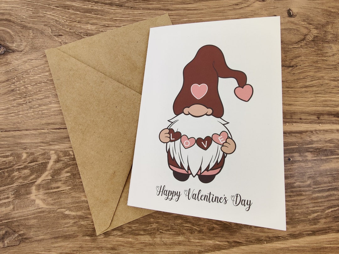 Valentine's Day Gnome Greeting Card, 5x7 A7 Card - Etsy