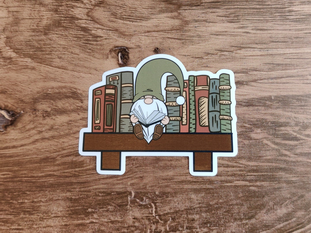 Reading Gnome Vinyl Sticker, Bookish Laptop Decal, Gift for Reader - Etsy