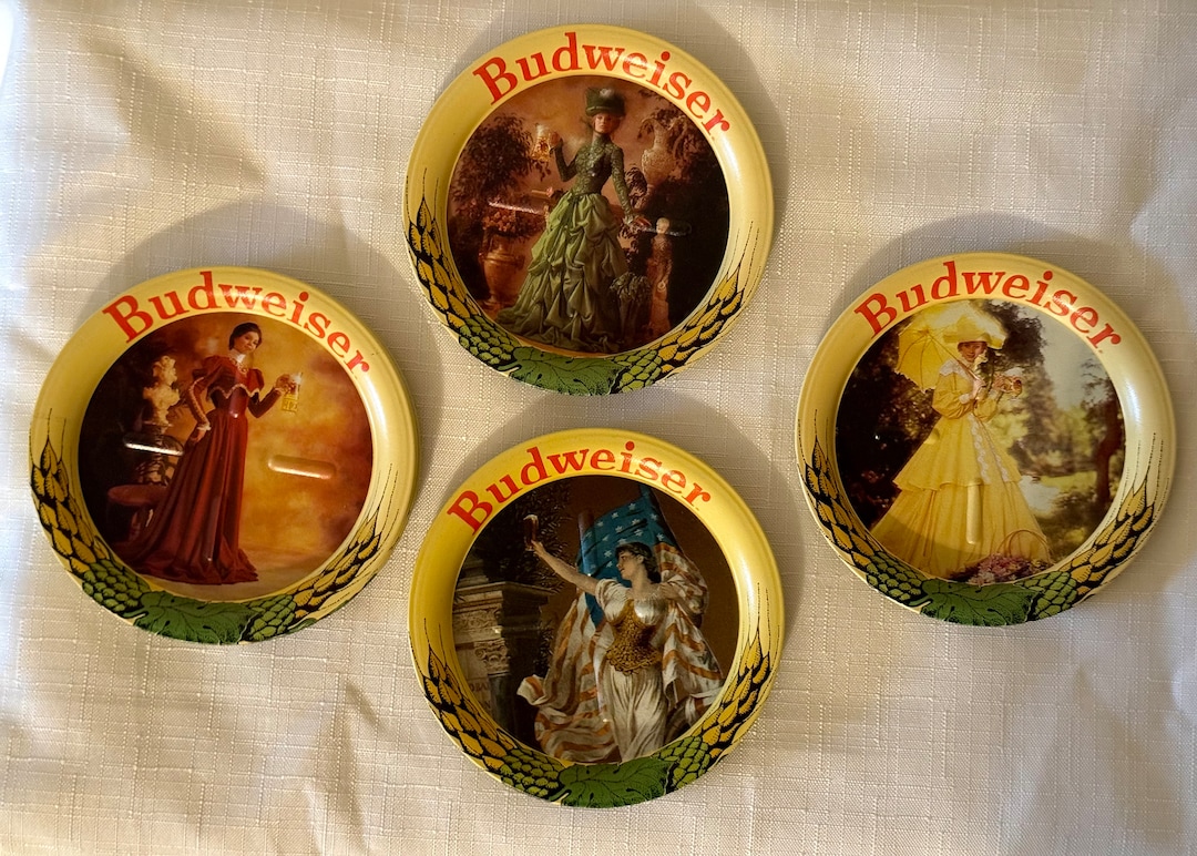 Budweiser Metal Coasters Set in of 6 - Etsy