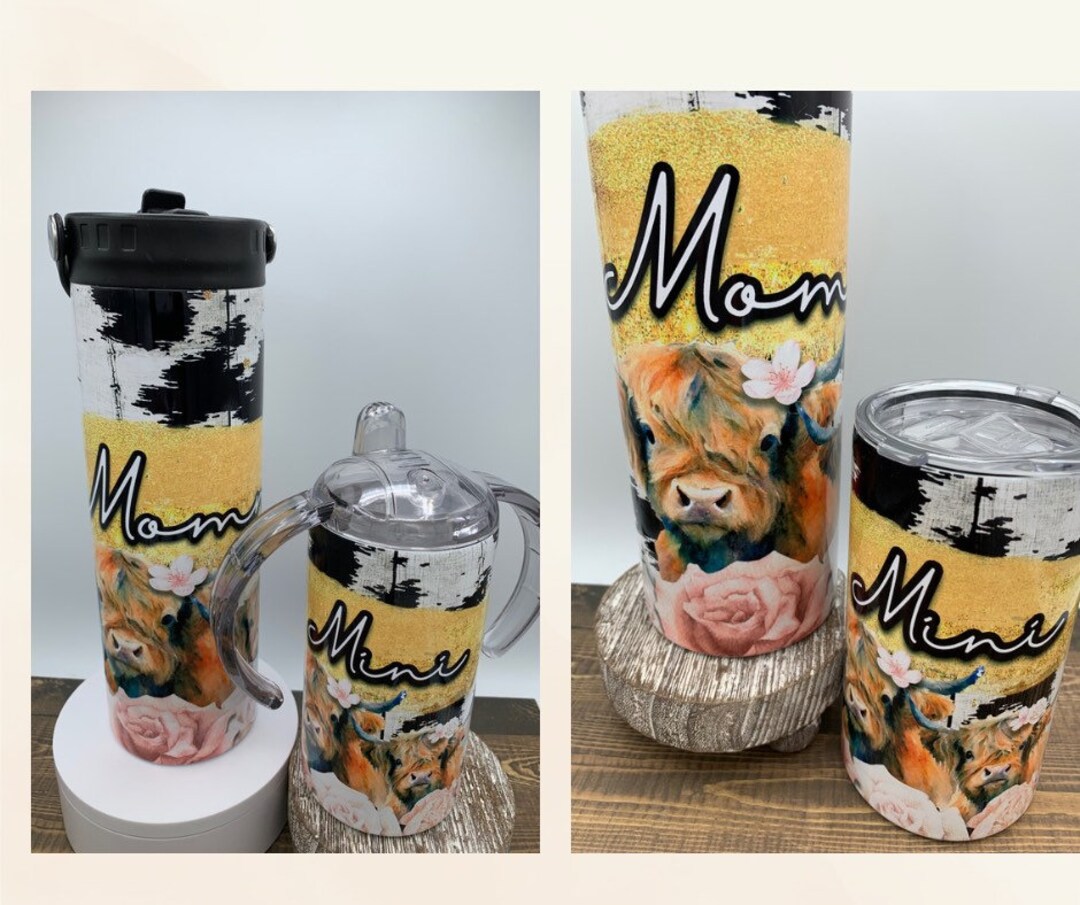Mommy And Me Tumbler Set Cute Cow Mama And Mini Tumbler Set Mama And