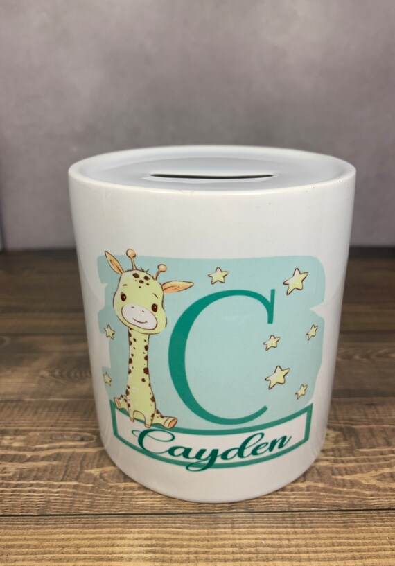Personalized Piggy Bank Giraffe Money Box Kid Bedroom Decor - Etsy