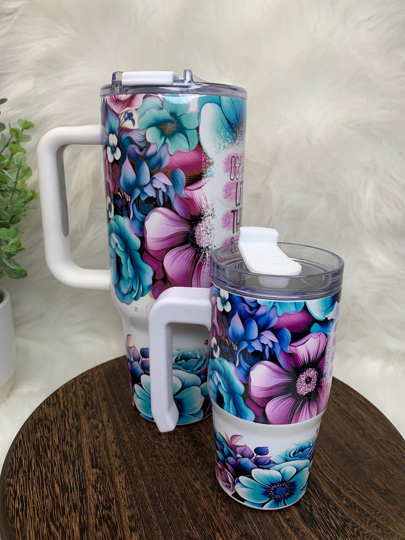 Mommy And Me Tumbler Set With Handle Mom Tumbler Set Mama Etsy