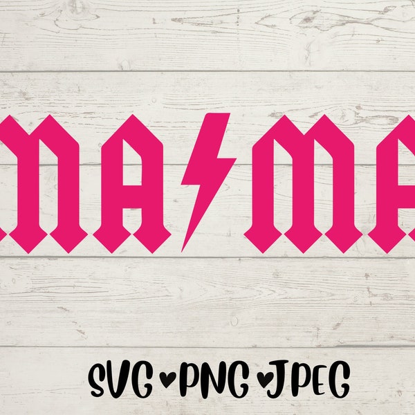Mama Rock N Roll Svg - Etsy