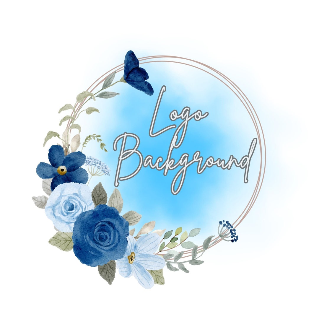 Blue Floral Watercolor Logo PNG, Editable Business Logo Design ...