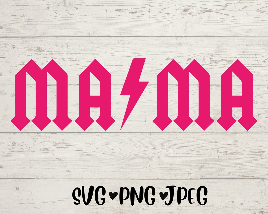 Mama Lightning Bolt SVG: Rocker Mom Design (digital Download) - Etsy