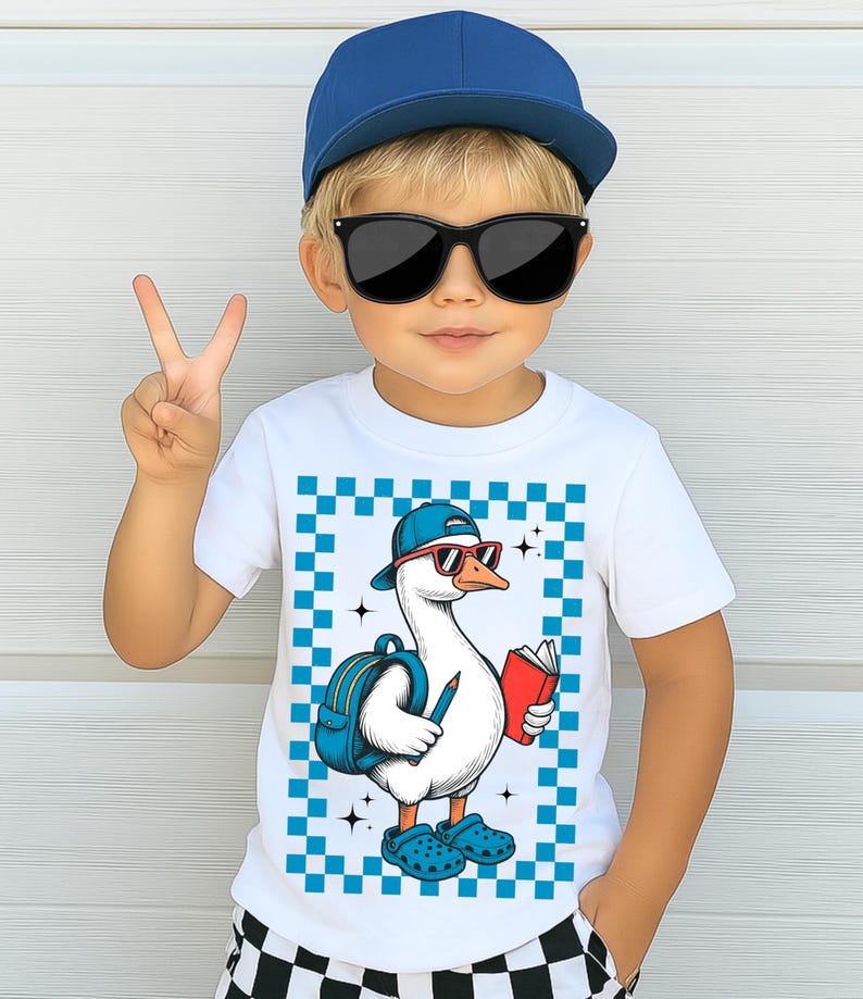 Cool Goose Back to School PNG, First Day of School Png, School Boy Png ...