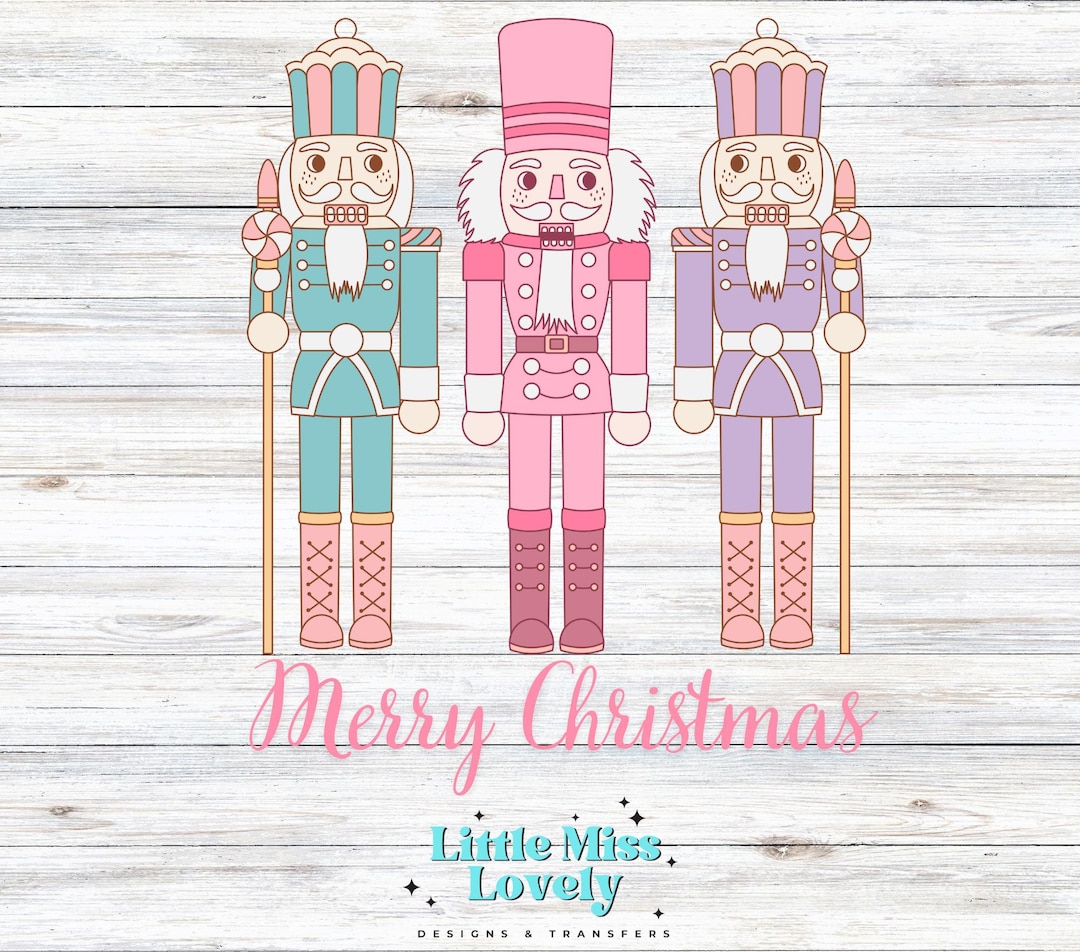 Pastel Nutcrackers Merry Christmas PNG, Pastel Holiday Png, Cute ...