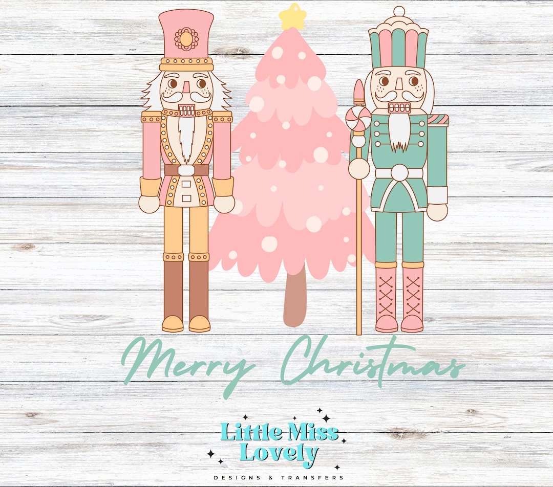 Pink Nutcrackers Merry Christmas PNG, Pastel Holiday Png, Cute ...