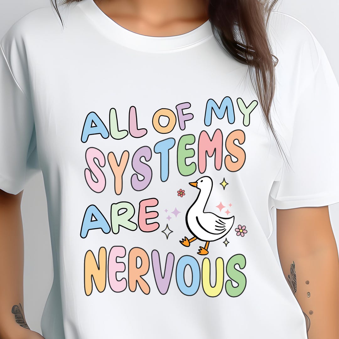 Funny Nervous Goose PNG, Pastel Anxiety Goose Sublimation Design, Cute ...