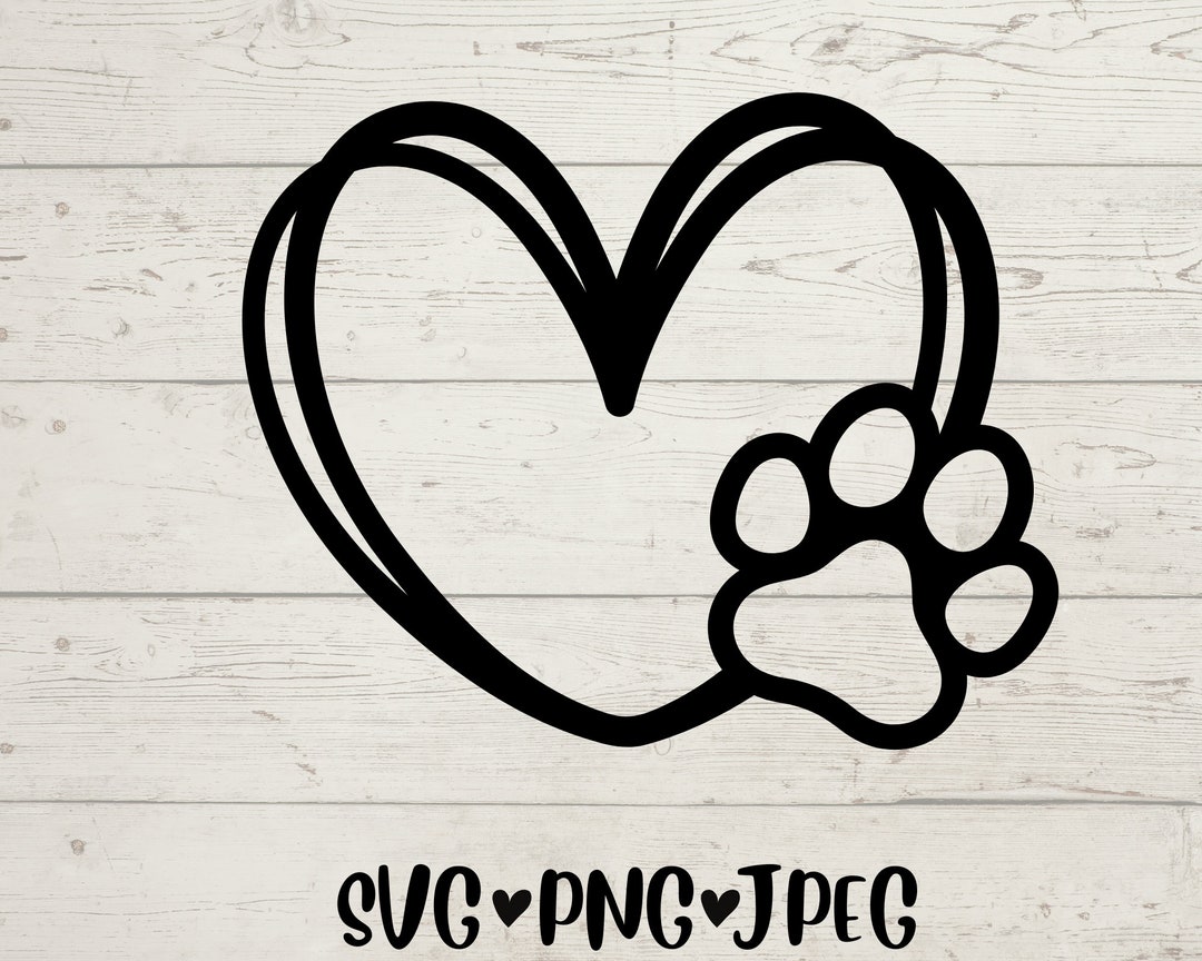 Heart Paw Prints Svg and Png | Paw Print | Dog Paw Print Svg | Cat Paw ...