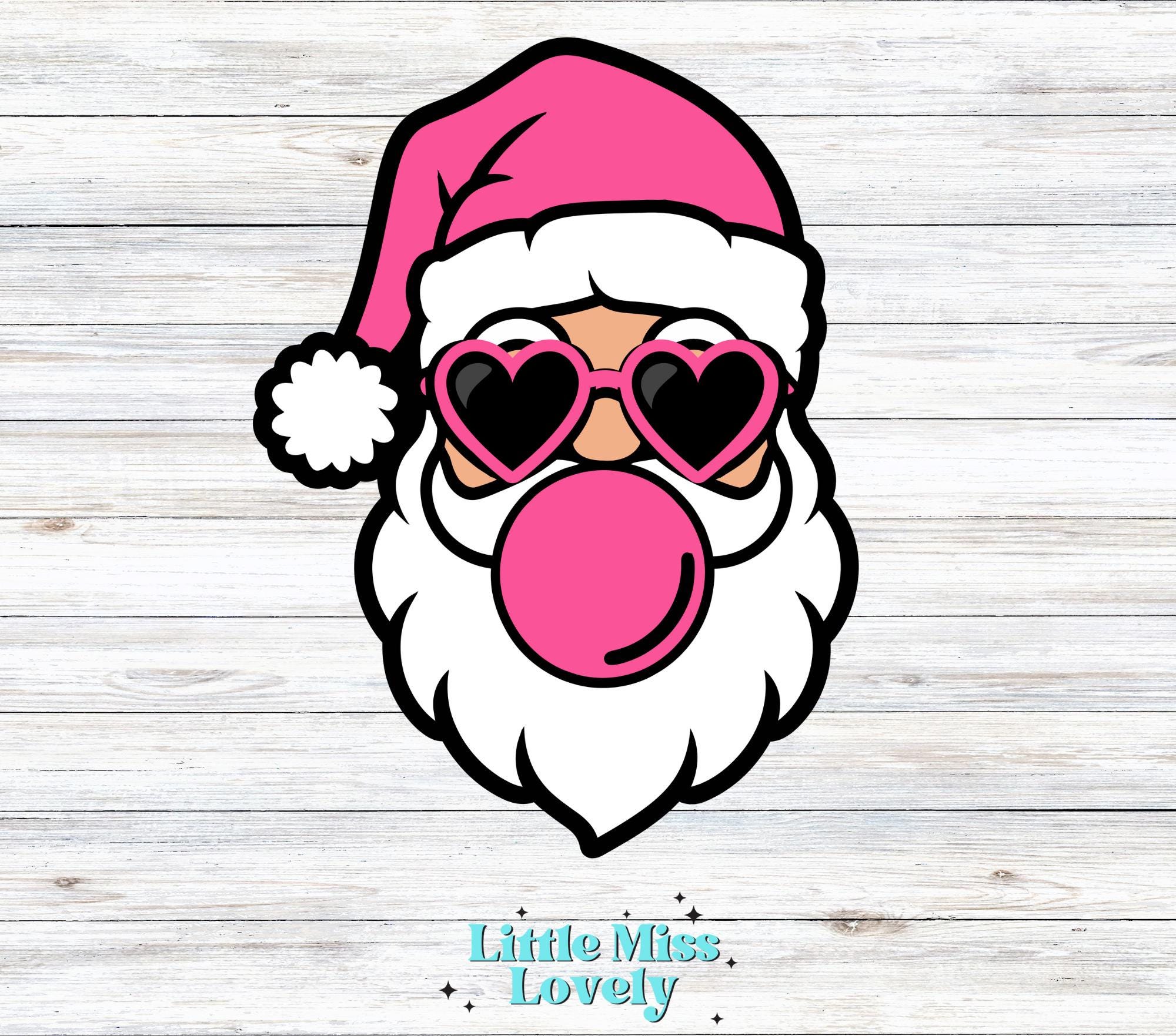 Retro Pink Santa PNG: Bubblegum, Sunglasses (digital Download) - Etsy