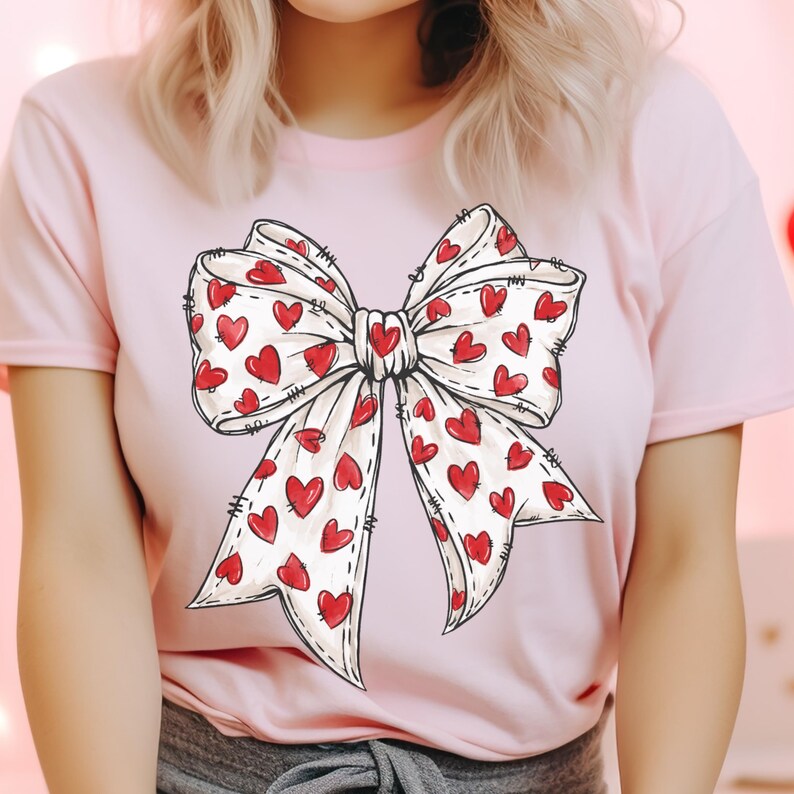 Valentine Heart Bow PNG, Coquette Fabric Style (digital Download) - Etsy