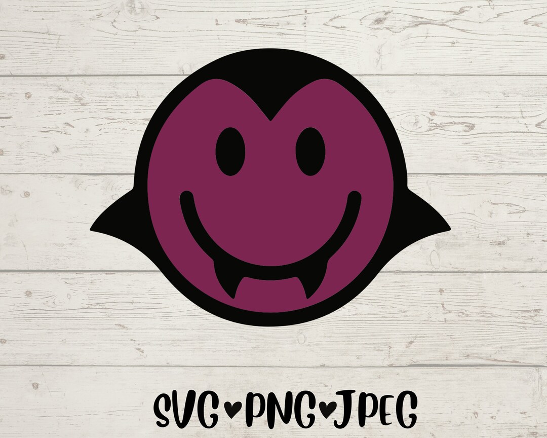 Vampire Smile Face Svg: Dracula Halloween Design (digital Download) - Etsy