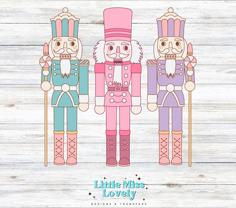 Pastel Nutcracker Friends PNG, Pastel Holiday Png, Cute Nutcrackers Png, Christmas Sublimation ...
