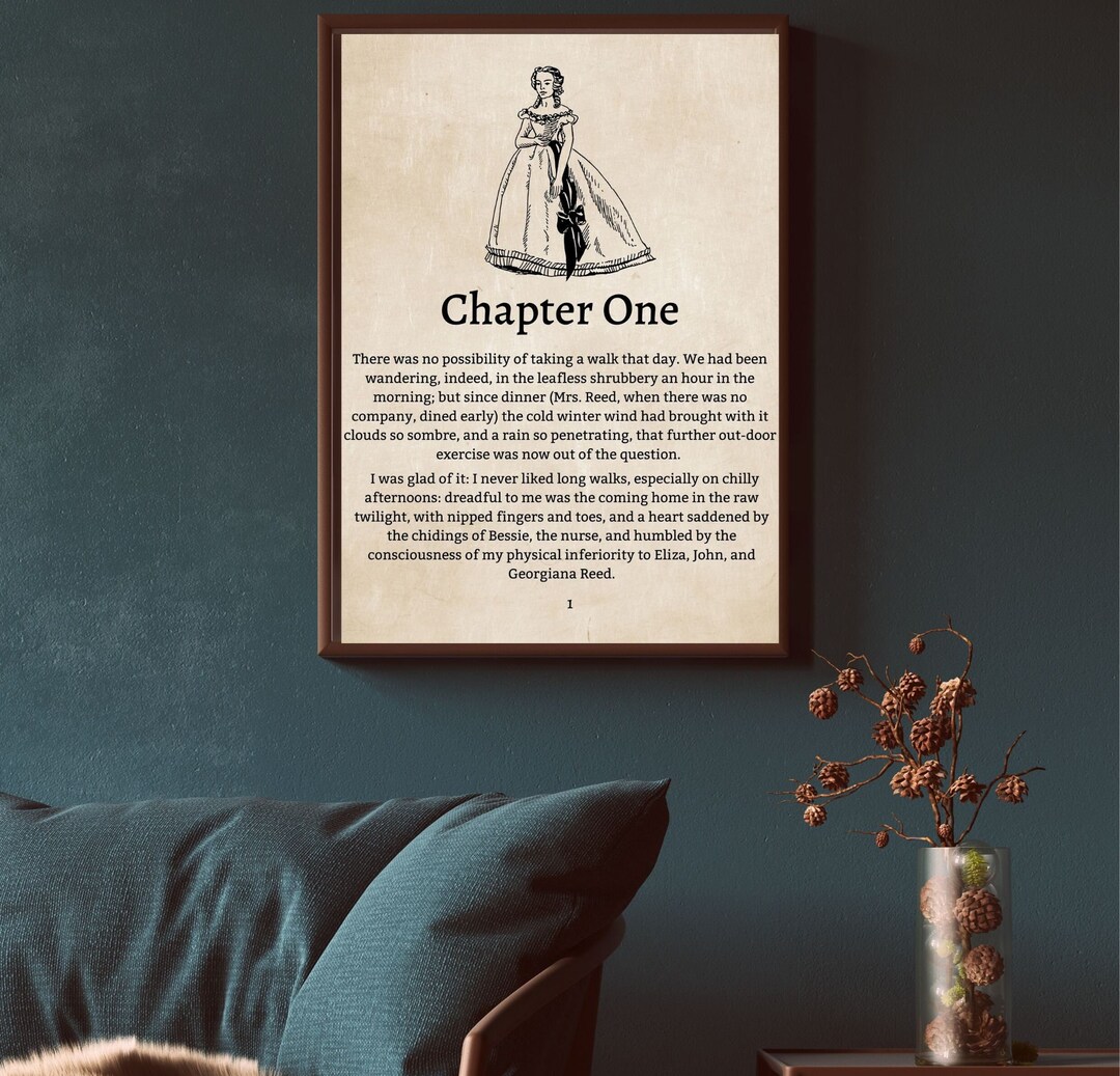 Jane Eyre, Charlotte Bronte, Book Chapter Digital/printable Wall Art ...