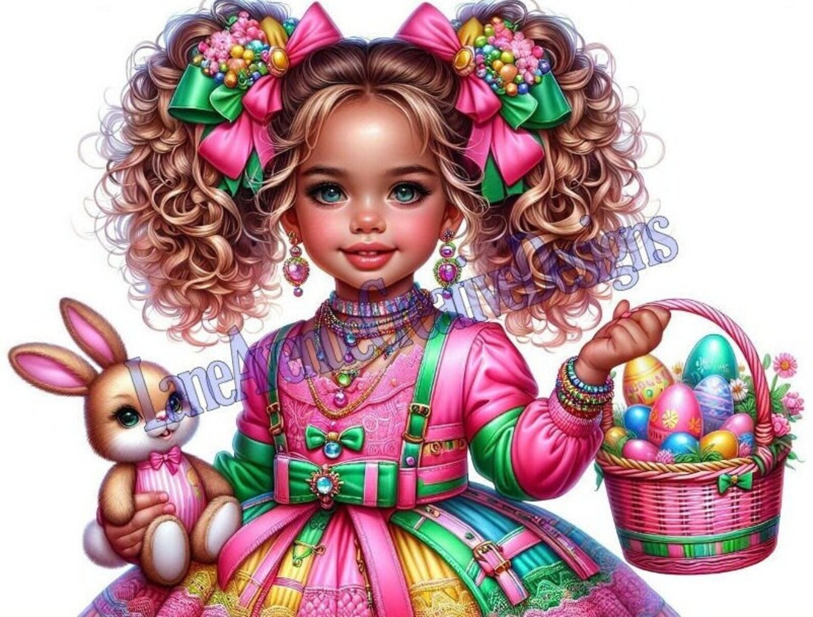 Easter Pretty Girl Sublimation PNG Heat Transfer Digital File Clip Art ...