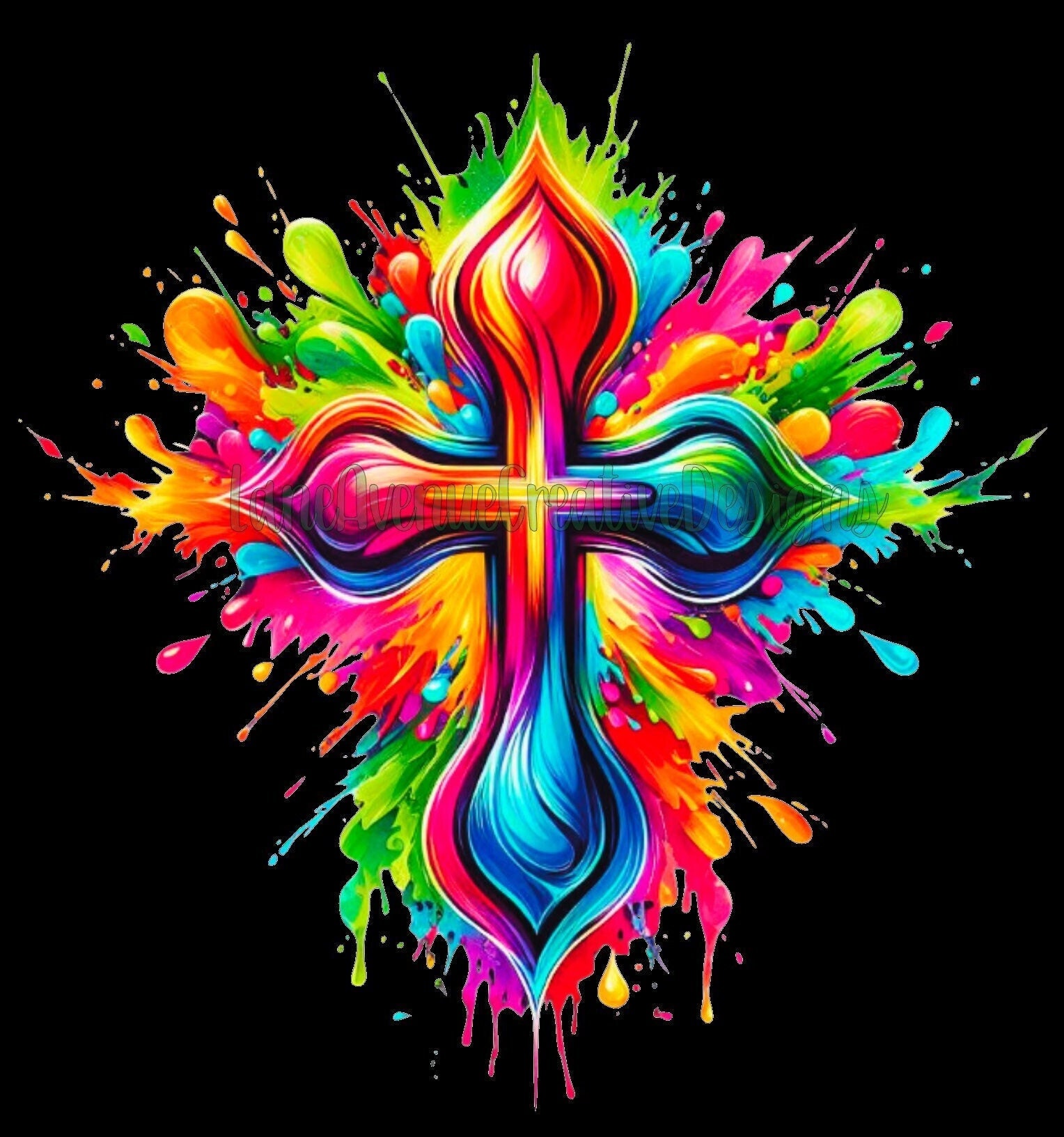 Colorful Cross PNG Sublimation Heat Transfer Shirts Stickers Journals ...
