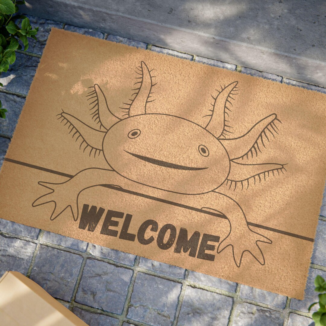 Funny Axolotl Welcome Doormat, Quirky Axolotl Door Mat for Home Decor ...