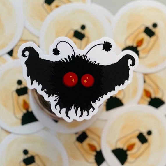3 Mothman Die Cut Sticker With Free Lamp Sticker Spooky - Etsy