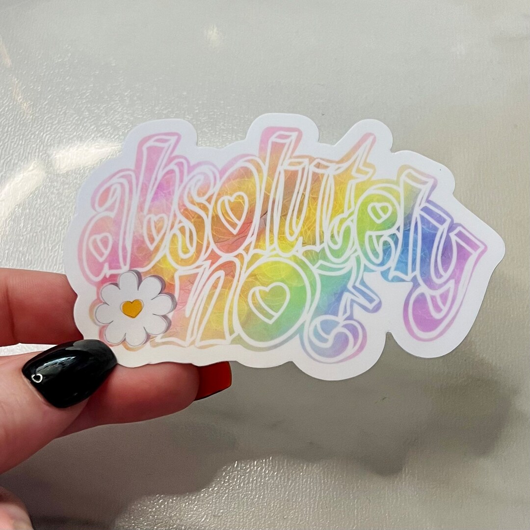 4 Absolutely Not Die Cut Vinyl Sticker Retro 90s Inspired Laptop, Water ...