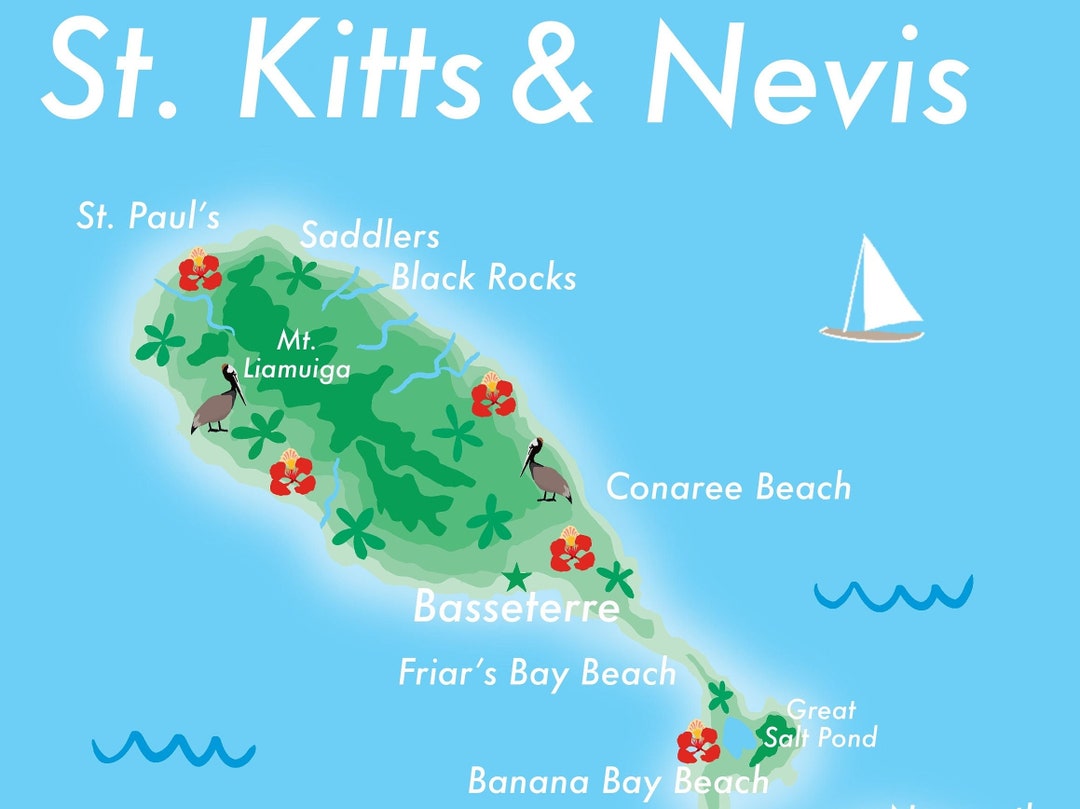 Nevis Island Map Saint Kitts And Nevis People , Weather And Economy