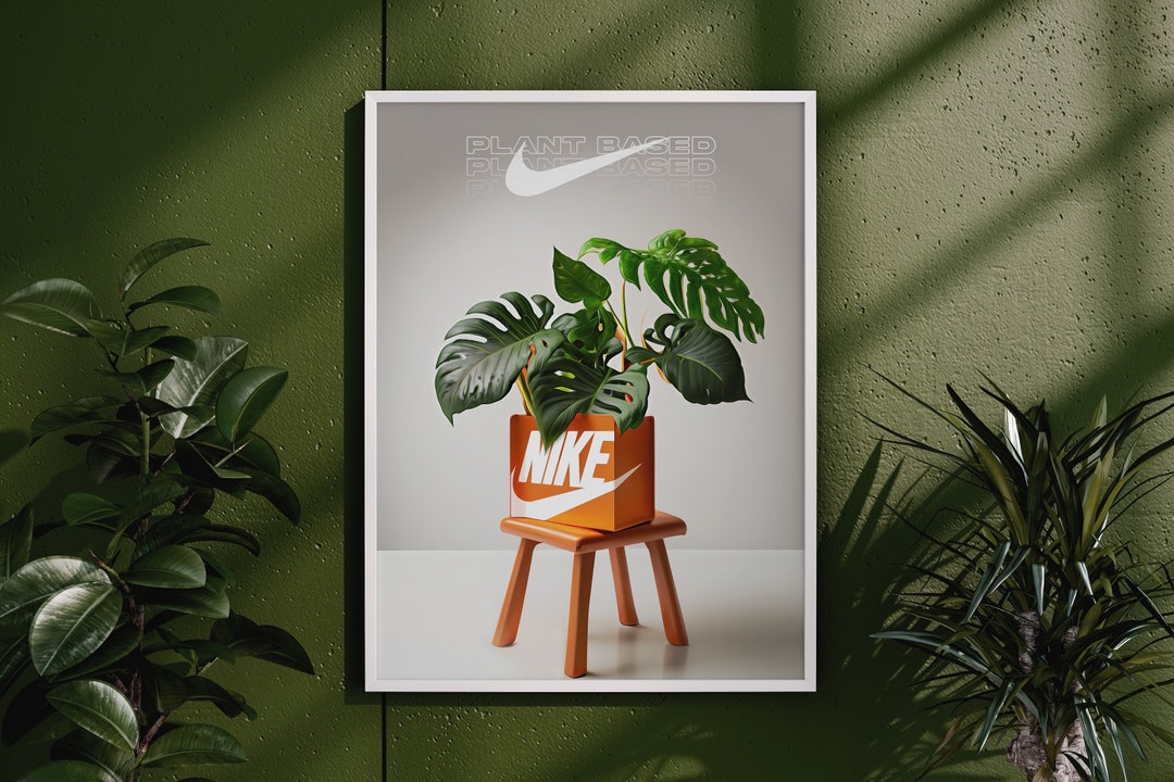 Monstera Nike Plant Printable Wall Art, Sneaker Box Poster, Minimalist ...