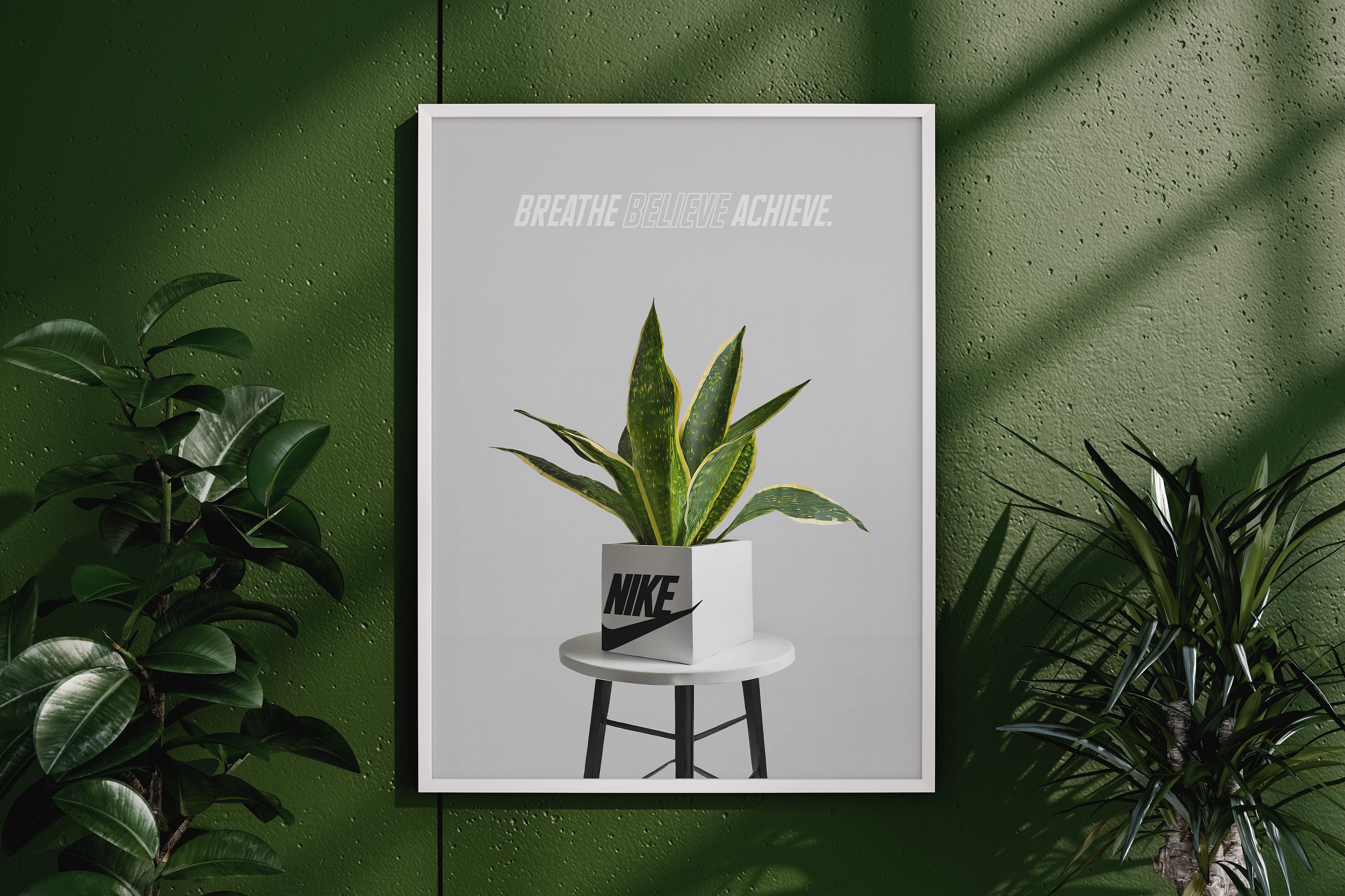 Nike Plant Poster, Printable Nike Wall Art, Sneaker Poster, Minimalist ...