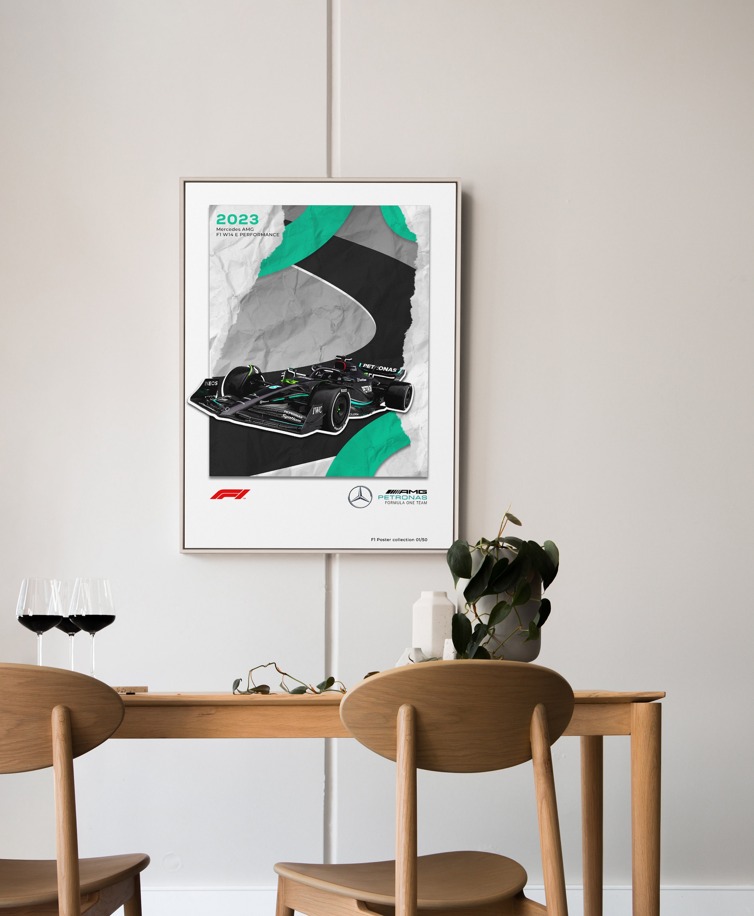 Custom Mercedes AMG Petronas F1 Car Printable Wall Art, Formula 1 ...