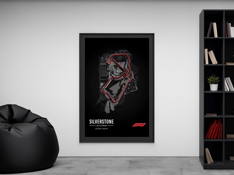 Silverstone F1 Circuit 3D DIGITAL POSTER | Formula 1 Posters for Wall ...