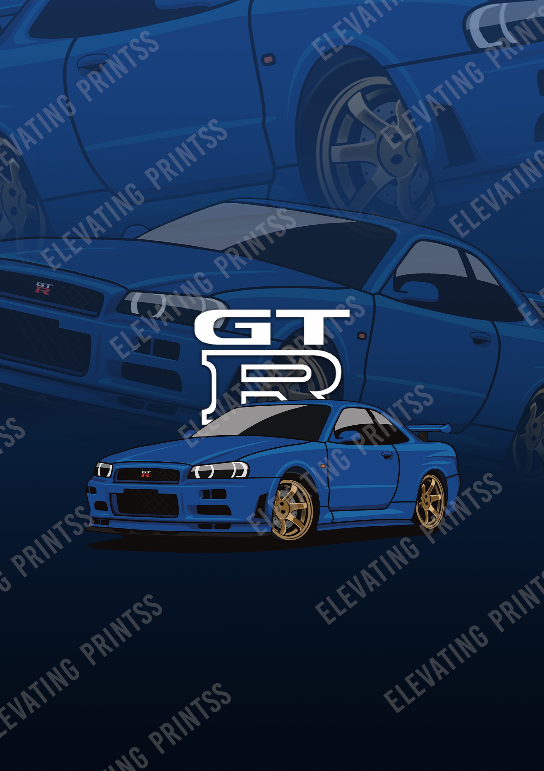 GTR Skyline R34 Poster | Gtr Poster | Digital Download | Super Car ...
