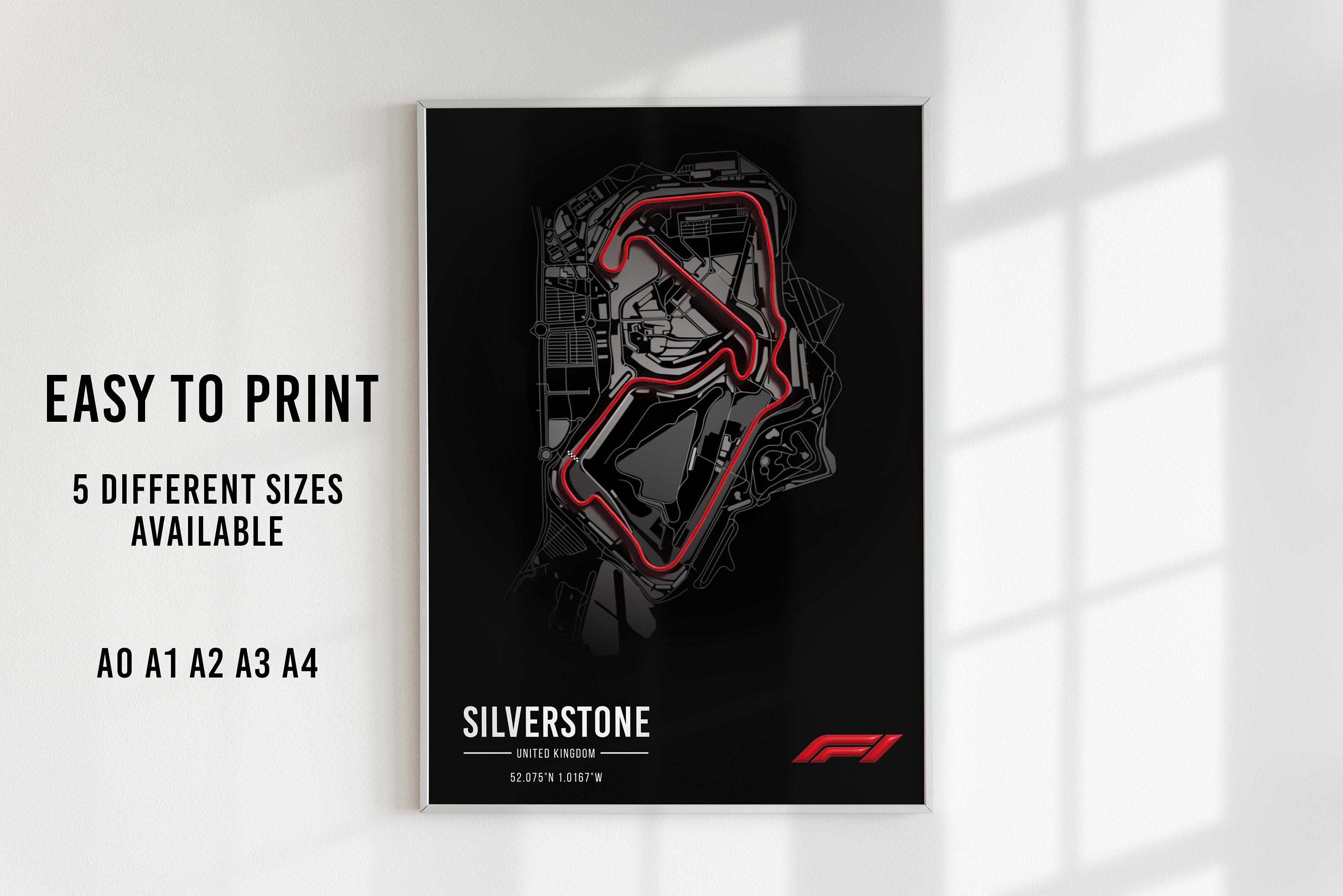 Silverstone F1 Circuit 3D DIGITAL POSTER | Formula 1 Posters for Wall ...