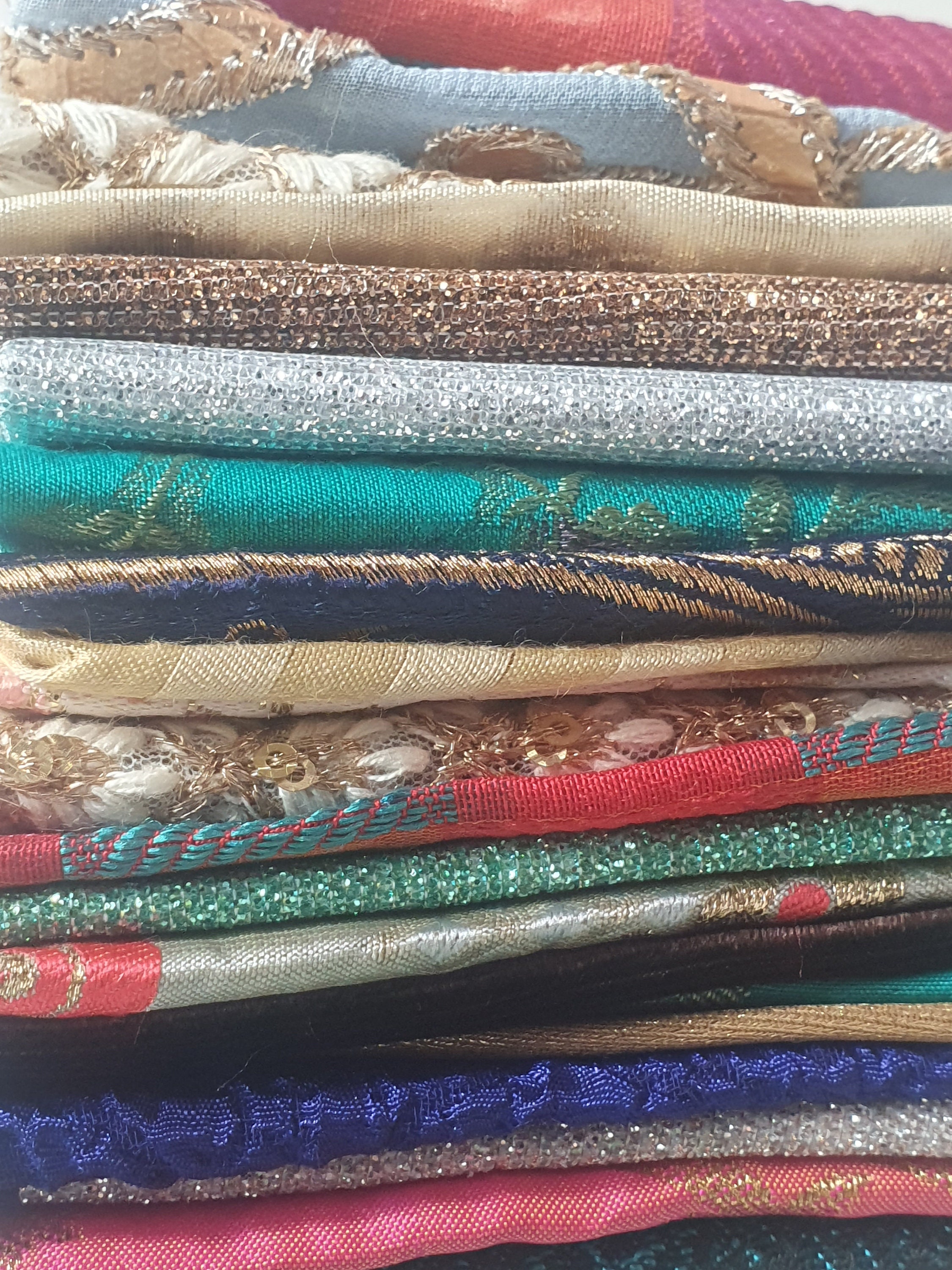 10 Recycled Vintage Indian Saree Sari Silk Decorative Fabric Square ...