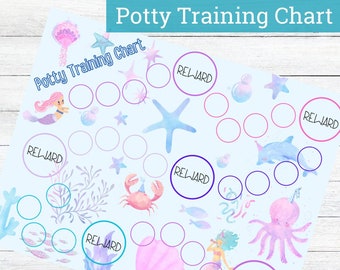 Mermaid Potty Chart Printable Potty Training Reward Chart - Etsy