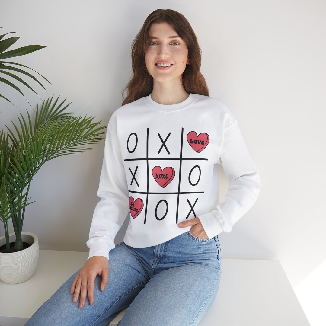 Tic Tac Toe Conversation Hearts Be My Valentine Sweatshirt - Etsy