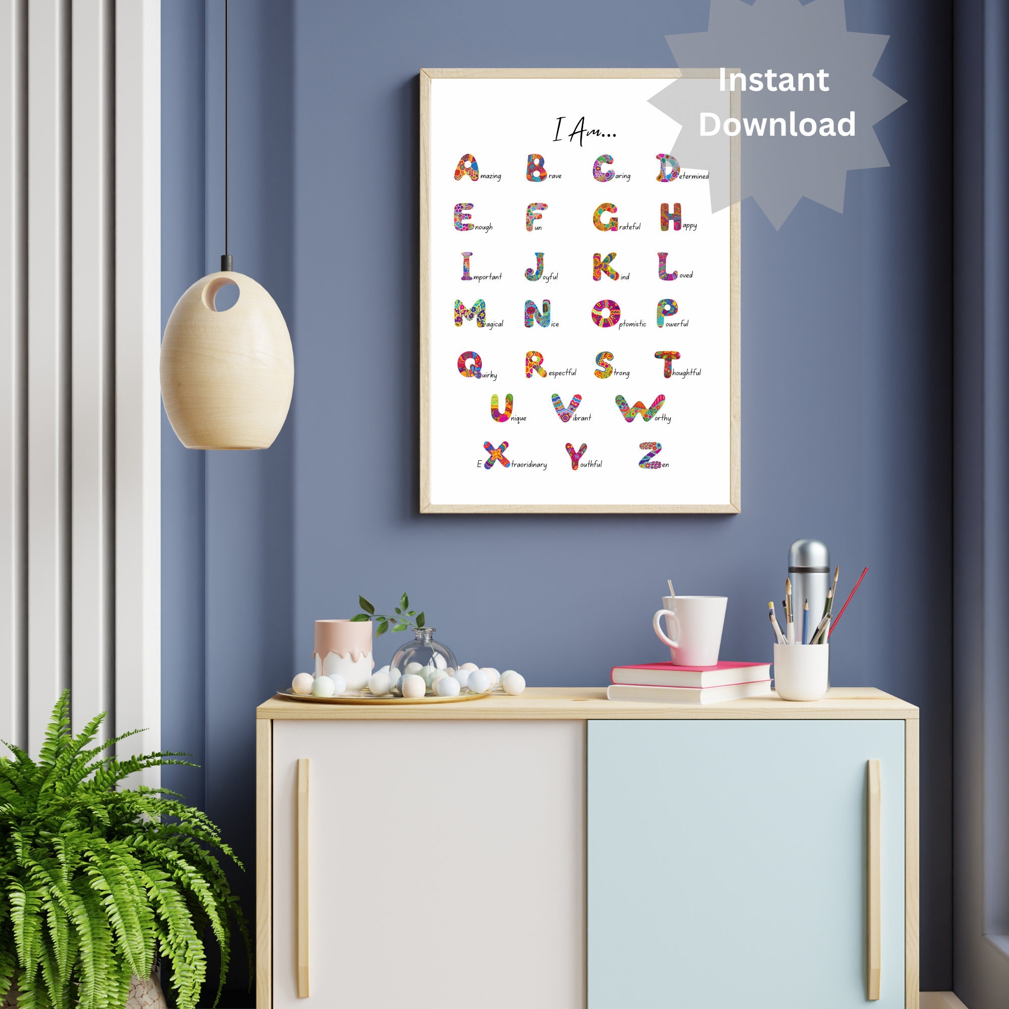 Children’s Affirmation Alphabet - Nursery & Playroom Wall Art - Etsy