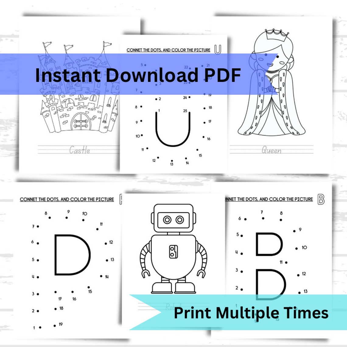 Connect the Dots Alphabet Activity Book Dot to Dot Abcs Letter Tracing ...