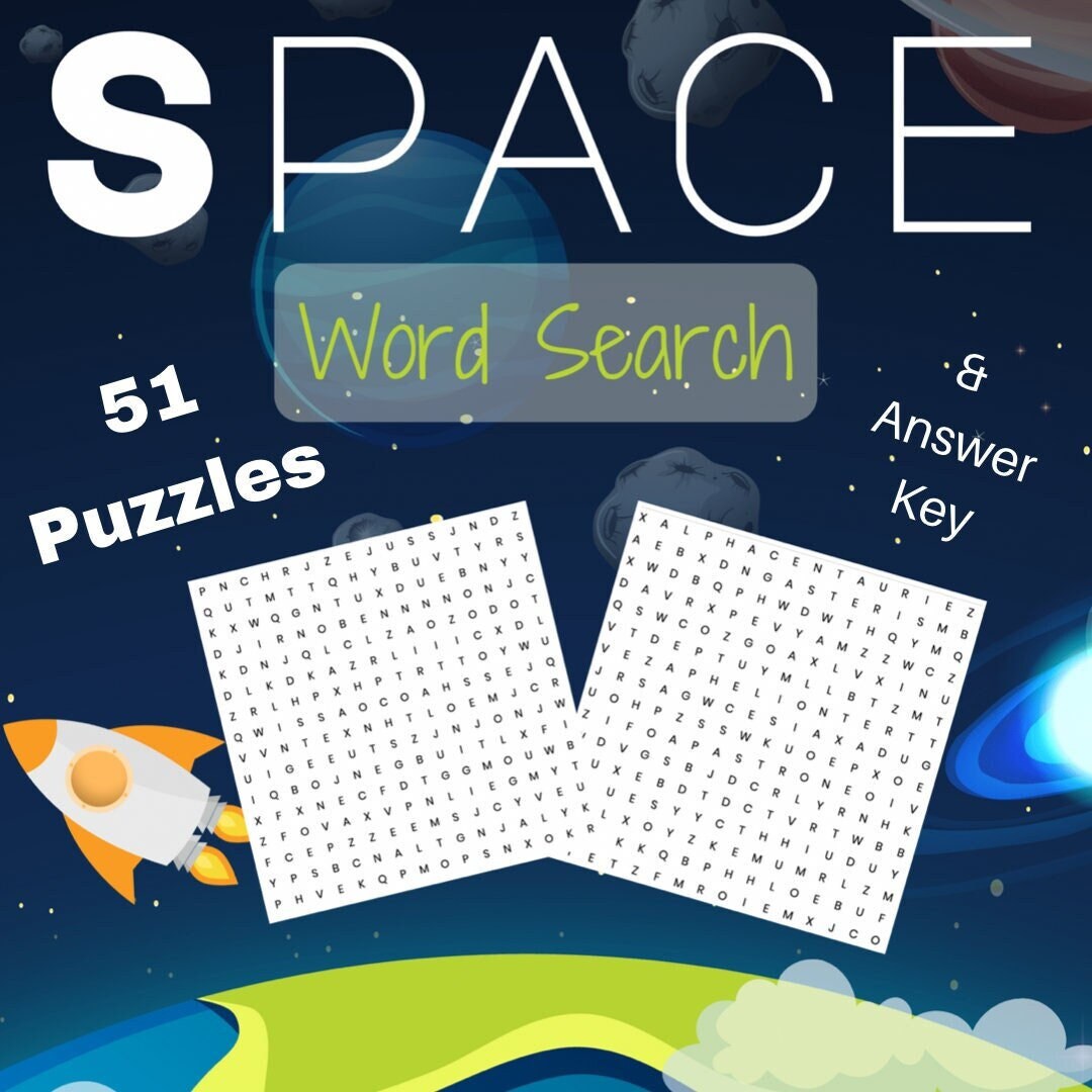 Astronomy & Space Word Search Puzzles - Etsy