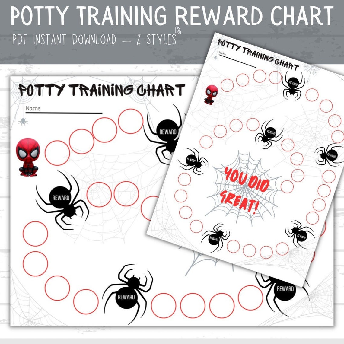 Spider-man Potty Training Reward Chart - Spidey Sticker Chart - Etsy