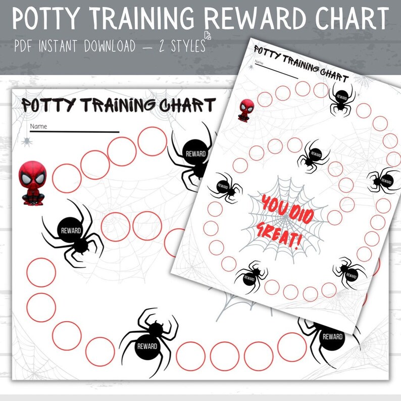 Spider-man Potty Training Reward Chart - Spidey Sticker Chart - Etsy