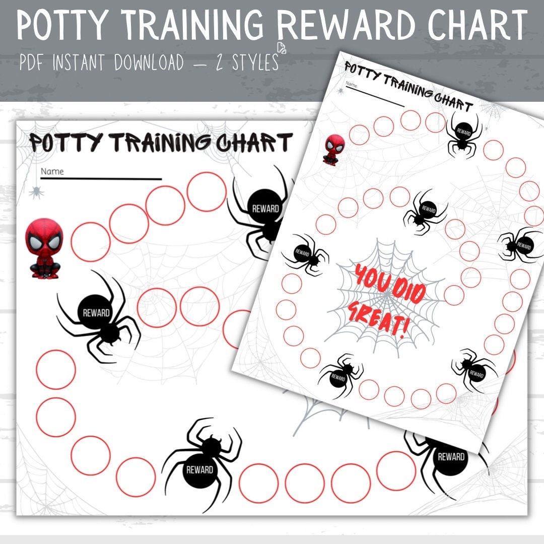 Spider-man Potty Training Reward Chart - Spidey Sticker Chart - Etsy