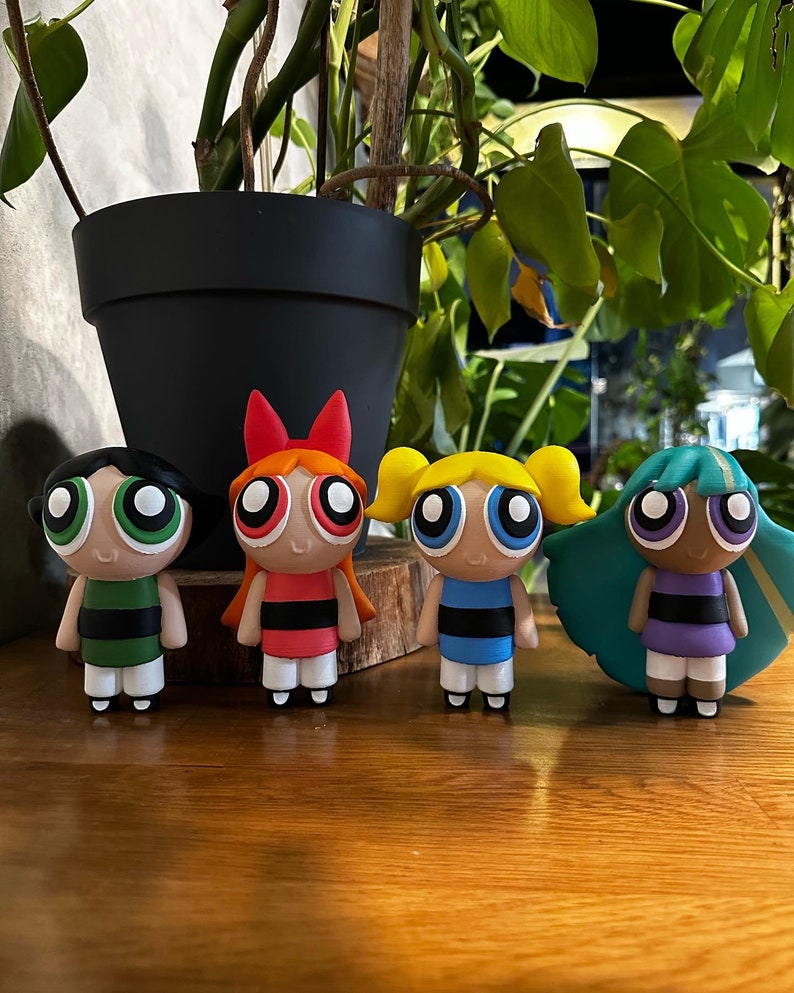 Hand-painted Powerpuff Girls Figurines Fan Art 3D Printed - Etsy Australia