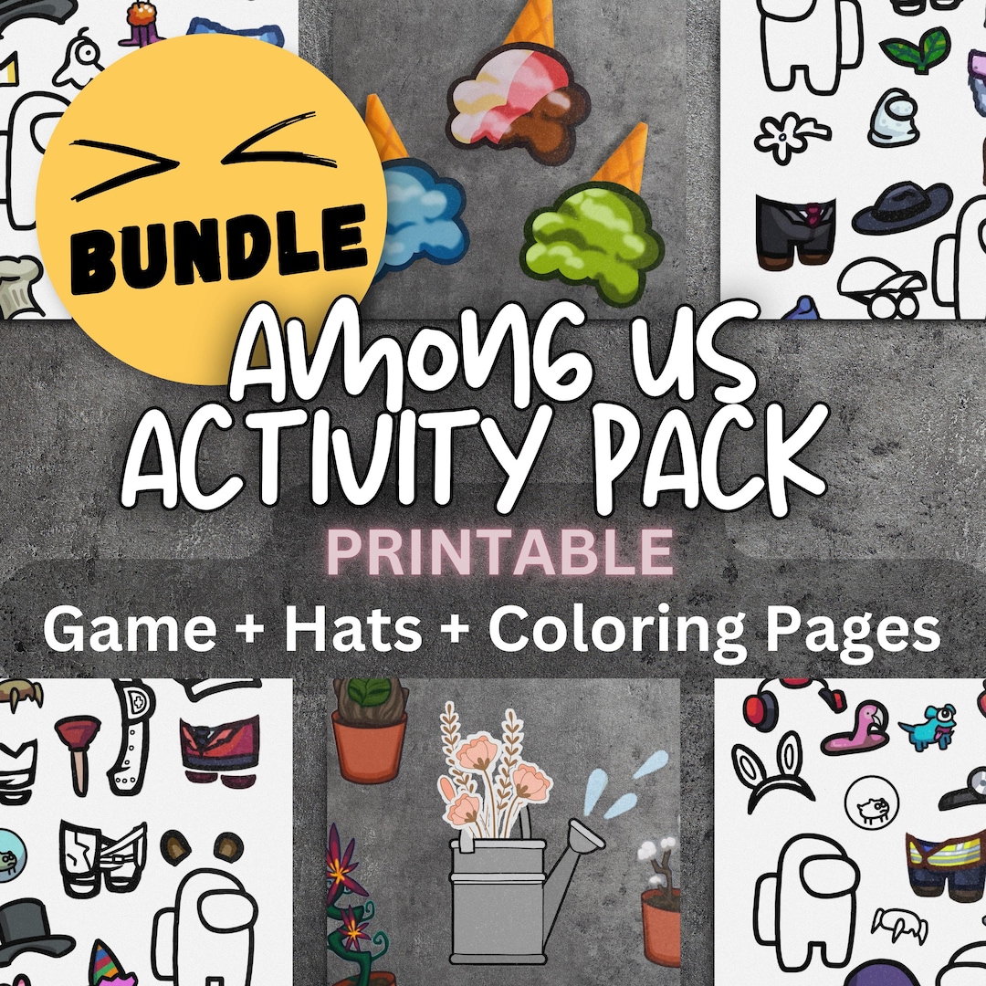 Among Us Coloring Pack – Printable Crewmates With Hats, Skins & Masks ...