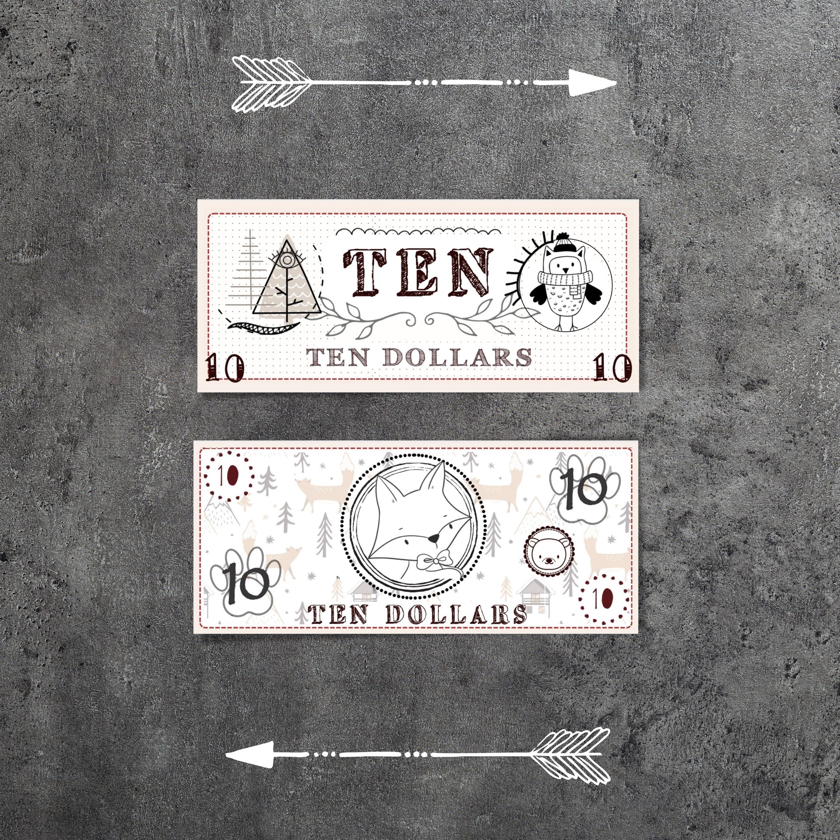 Printable Play Money & Checks: Kids Pretend Cash, Classroom Learning ...