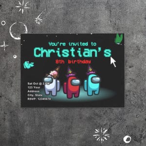 Among Us Birthday Invitation | Digital Download | Editable Canva ...