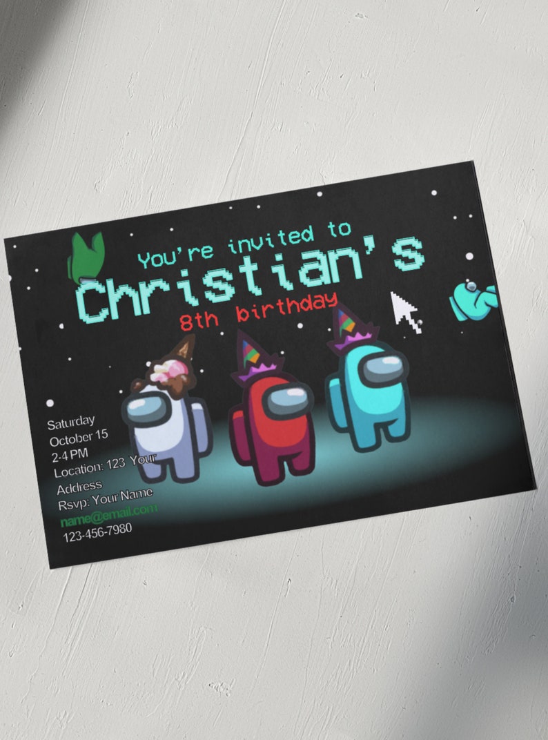 Among Us Birthday Invitation | Digital Download | Editable Canva ...