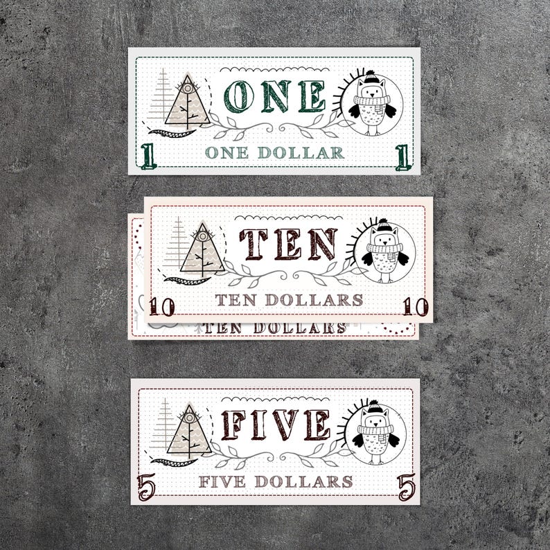 Printable Play Money & Checks: Kids Pretend Cash, Classroom Learning ...