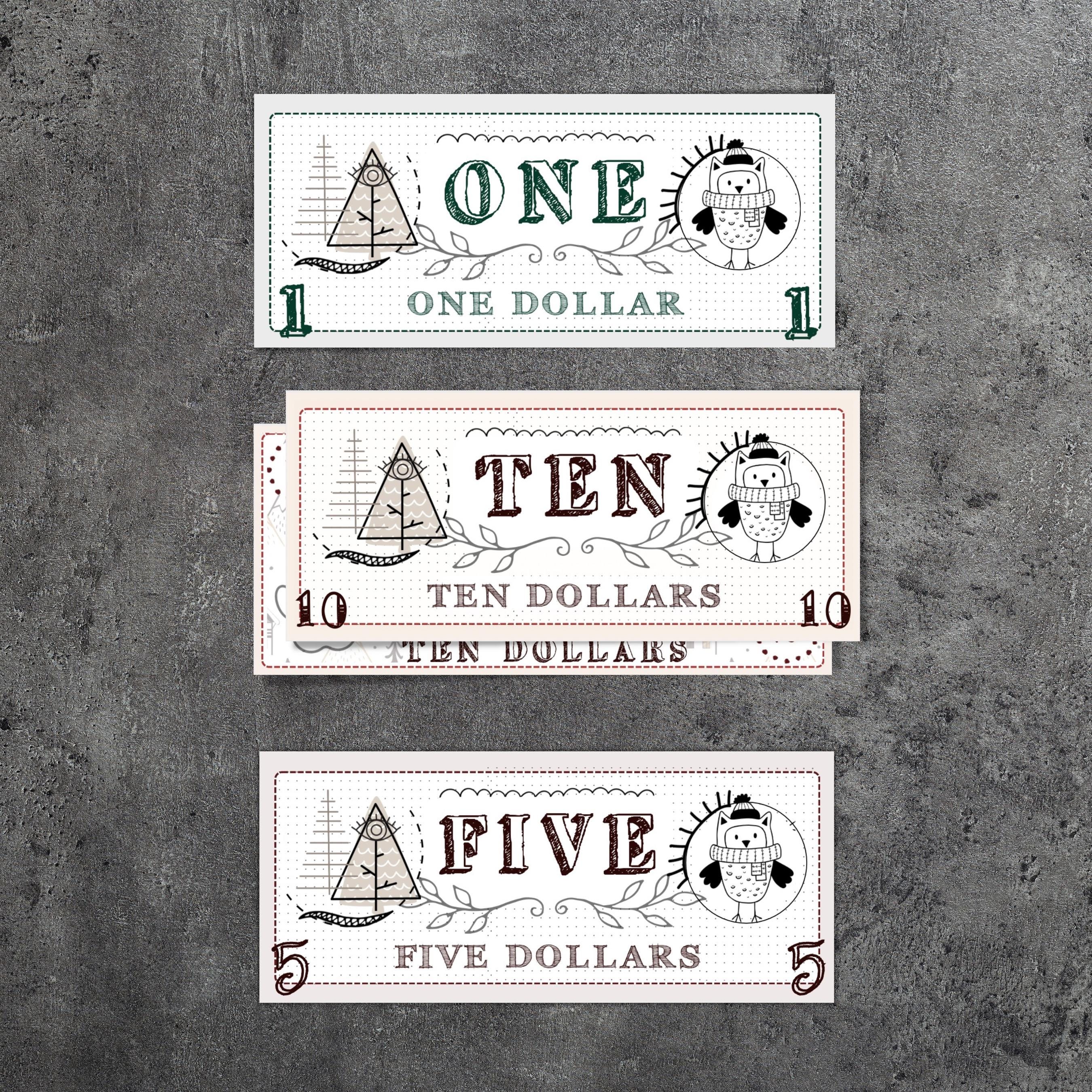 Printable Play Money & Checks: Kids Pretend Cash, Classroom Learning ...