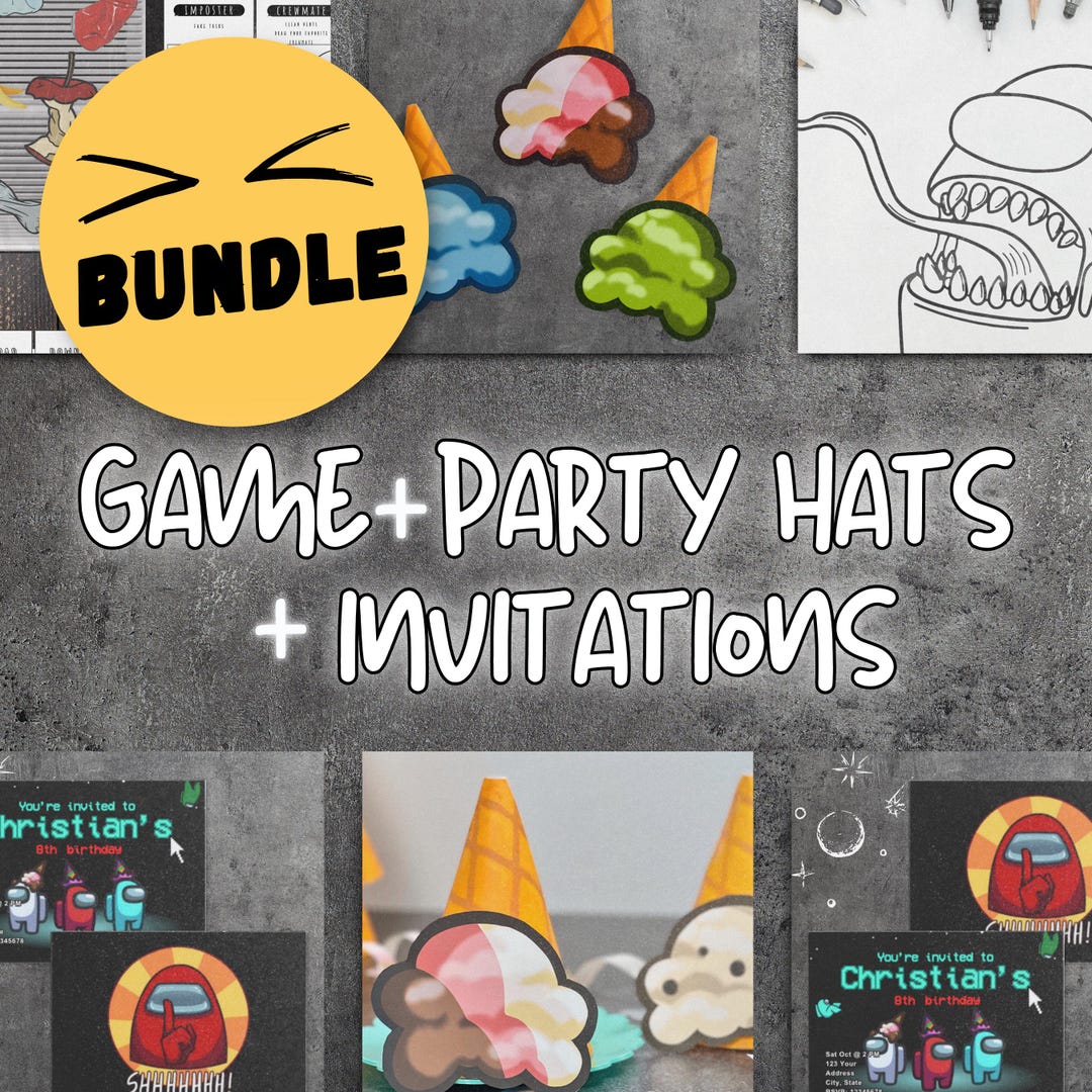 Among Us Birthday Party Bundle – Printable Game, Editable Invitation ...