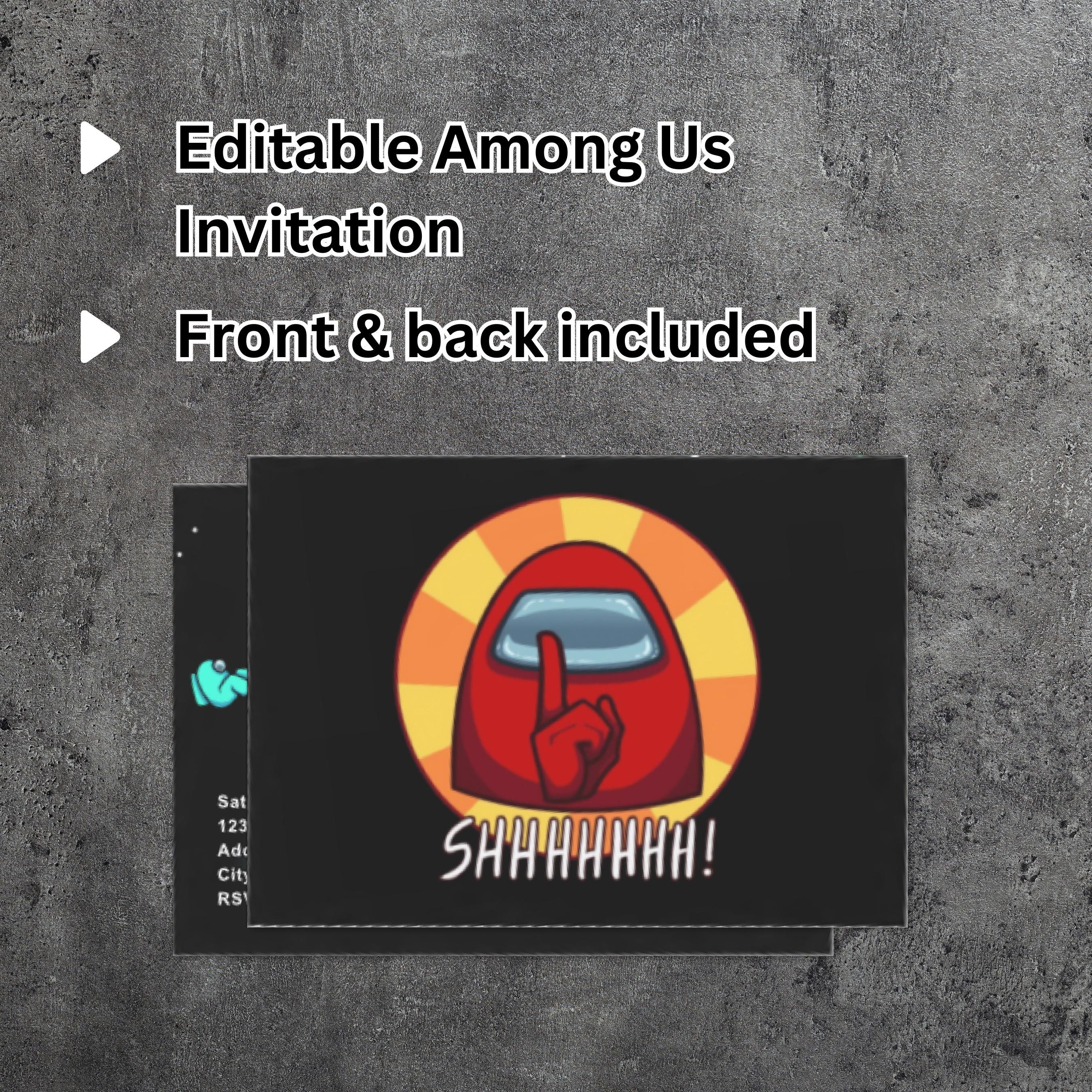 Among Us Birthday Party Bundle – Printable Game, Editable Invitation ...